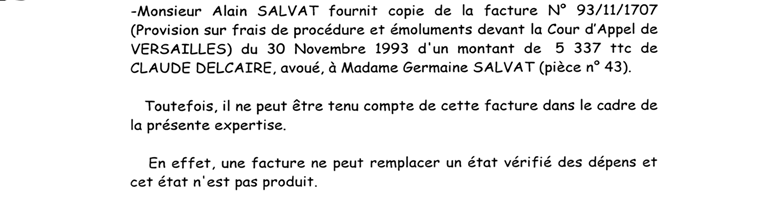 RAPPORT DE MAÎTRE Marc BARONI: Frais de Maître Claude DELCAIRE, Avoué ...